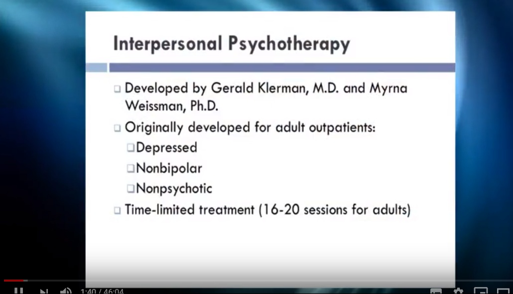Videos | International Society of Interpersonal Psychotherapy - ISIPT